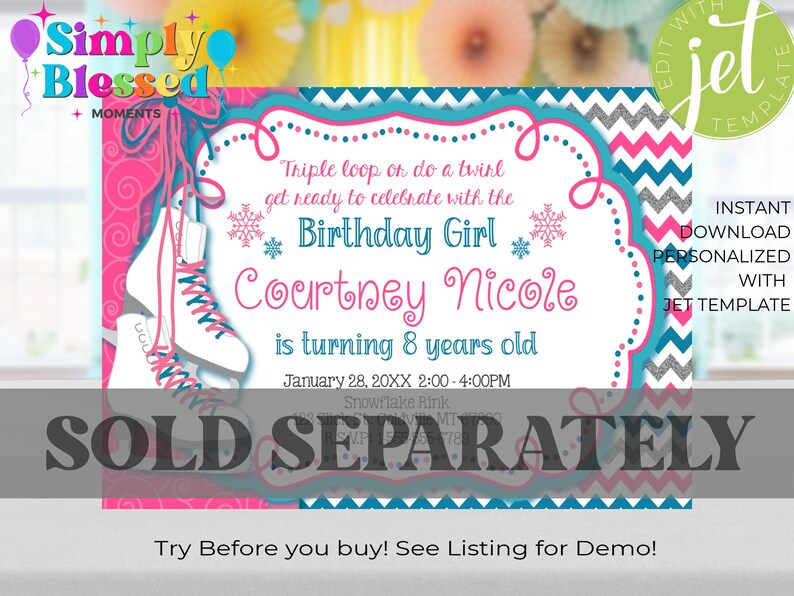 Ice Skating Birthday Party Printables Bundle (digital Download) - Etsy