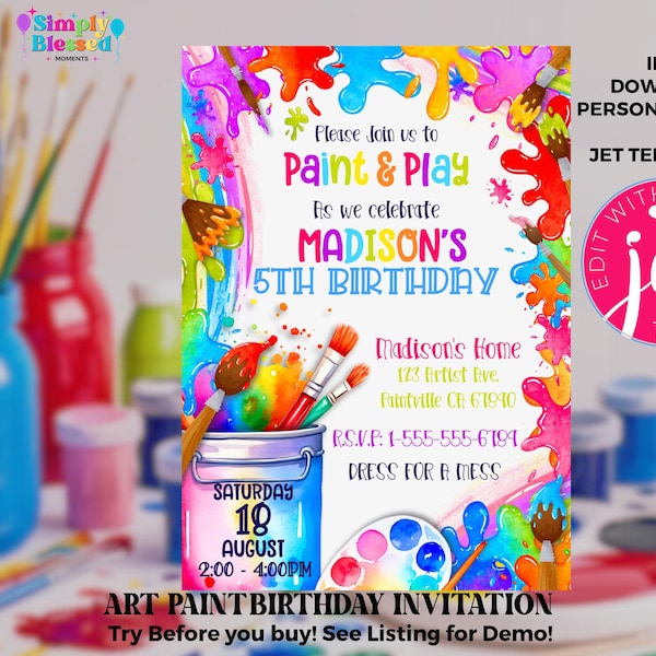 Paint Splatter Invitation - Etsy Canada