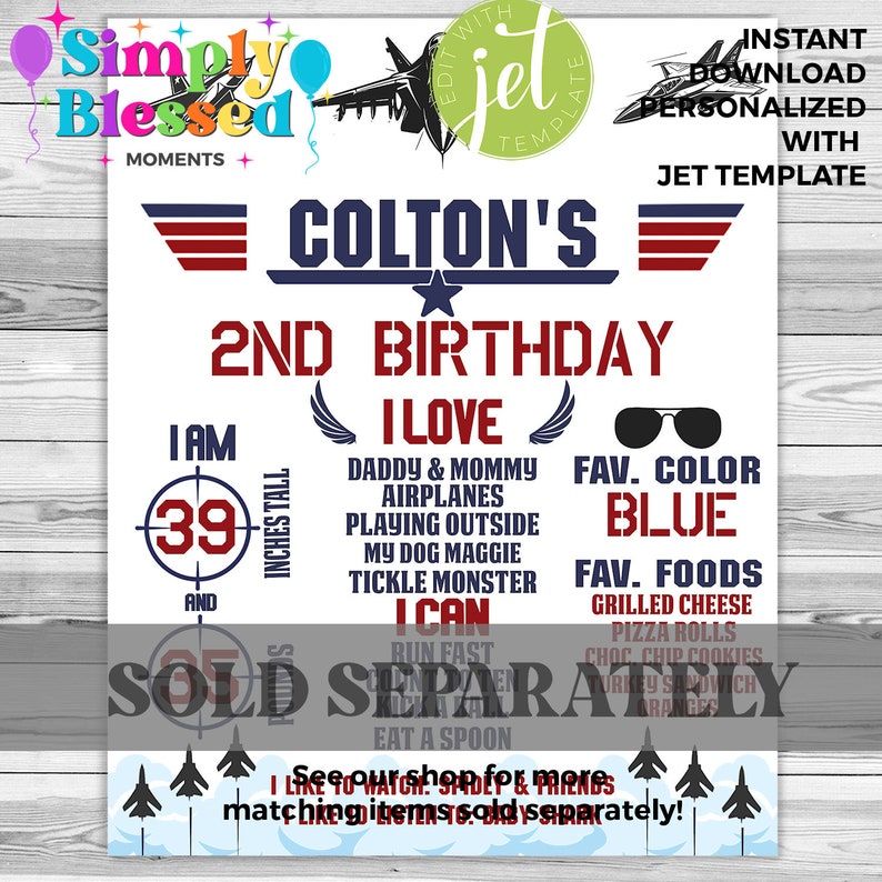 Fighter Jet Birthday Party Food Dessert Table Set Party Signs and ...