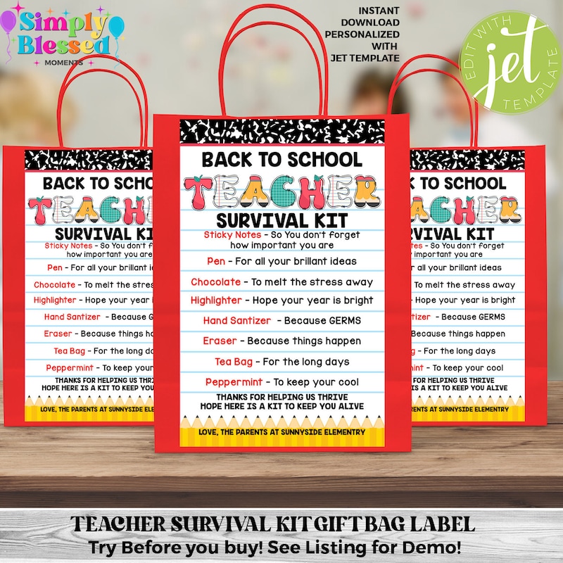 Teacher Survival Kit - Etsy