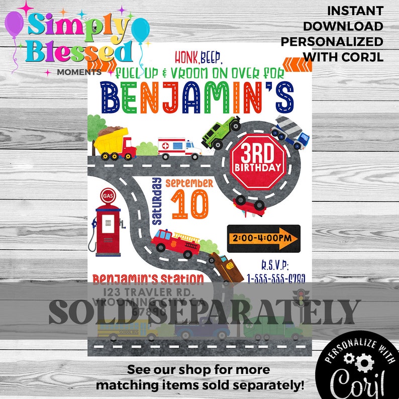 Transportation Birthday Party Printable Bundle, Chip Bag, Juice Pouch ...