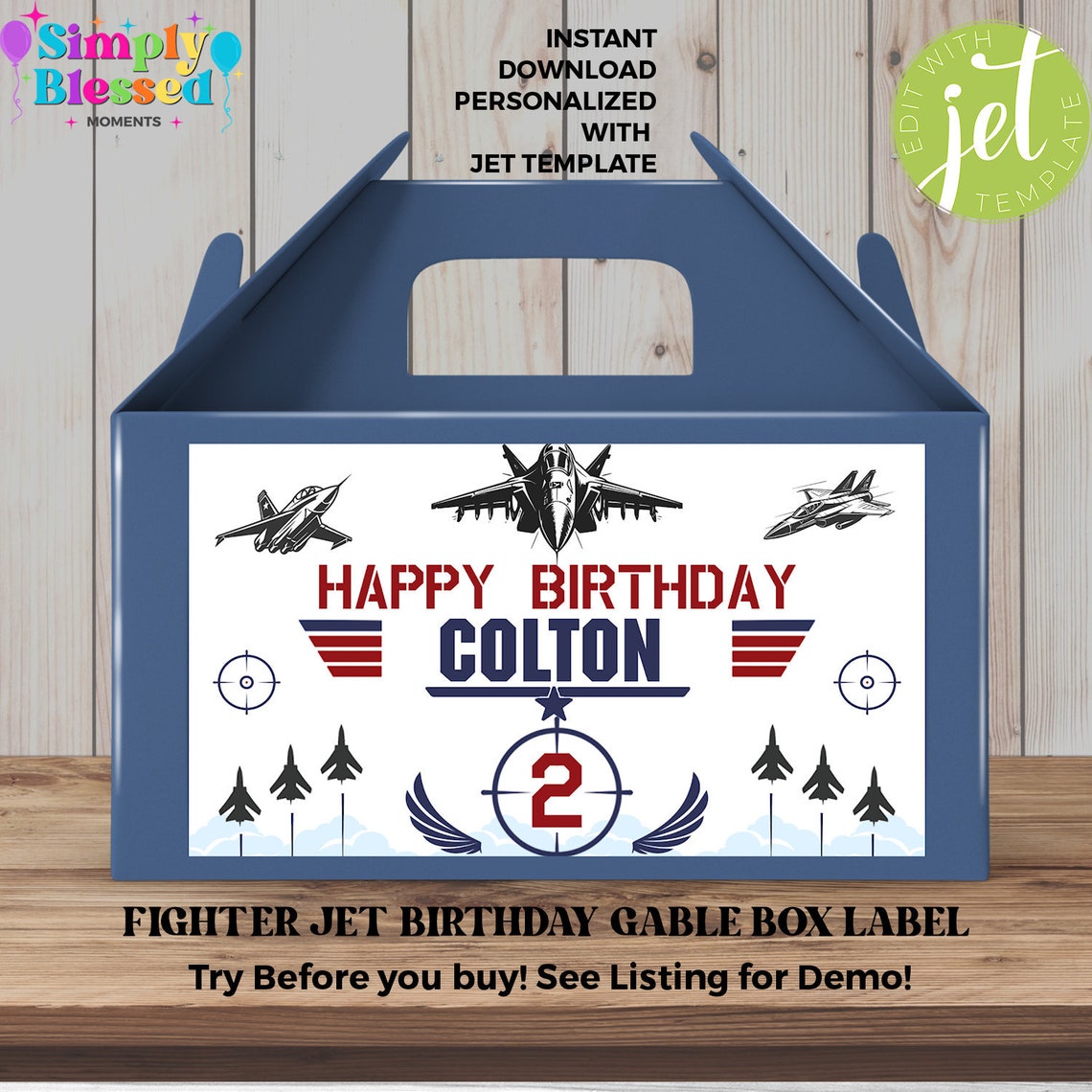 Fighter Jet Birthday Party Bundle: Editable Printable (instant Download ...
