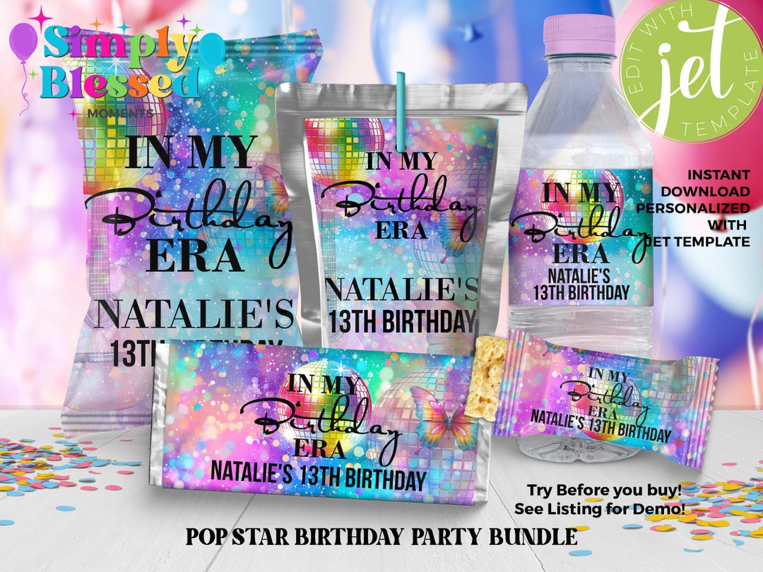 Birthday Era Party Bundle Teen Birthday Pop Star Birthday Party ...