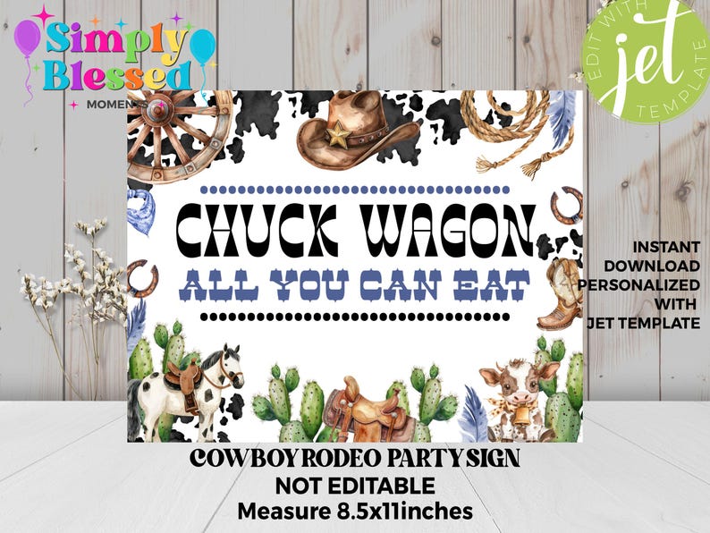 Cowboy Rodeo Food Dessert Table Tents With Bonus Signs Printable ...