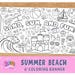Summer Beach Fun Giant Coloring Banner | Tablecloth Table Runner | Sand ...