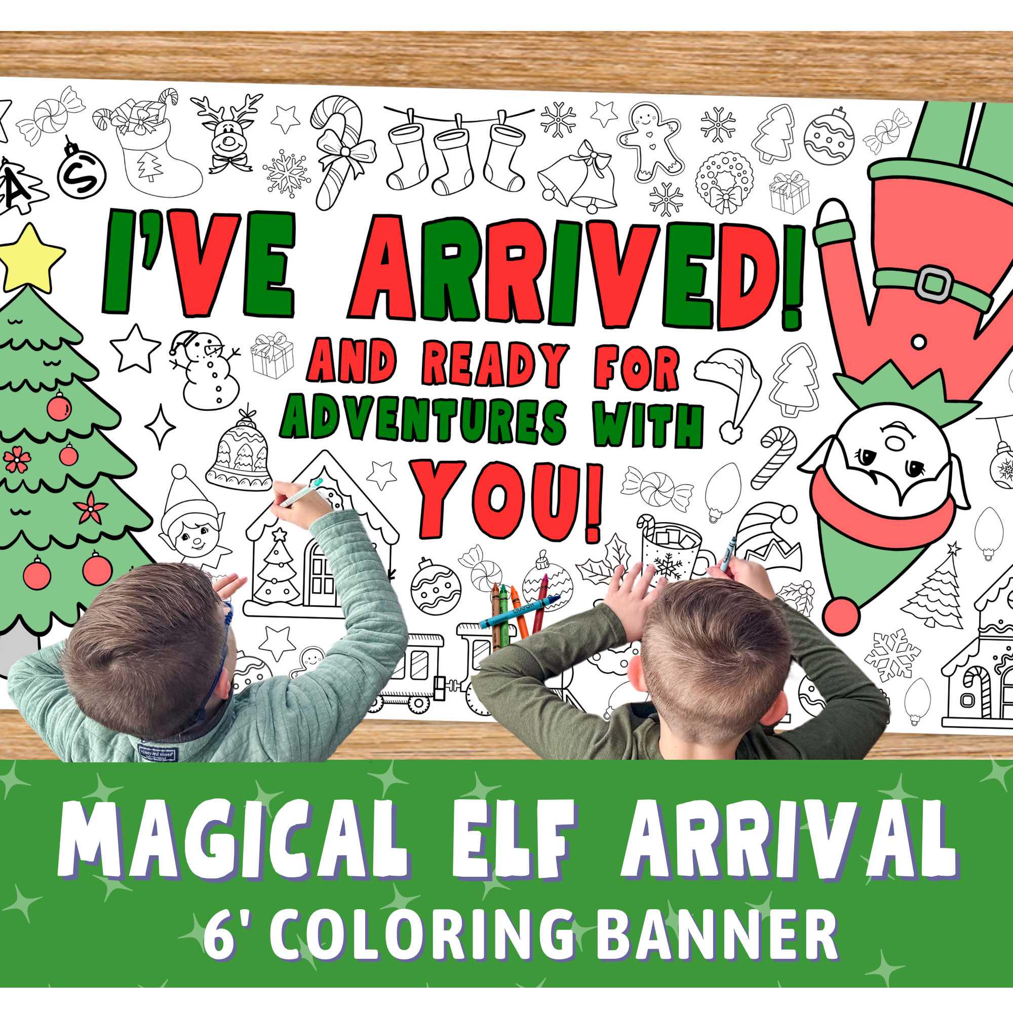 GIANT Elf Arrival Day Banner | I'm Back | Welcome Back | Giant ...