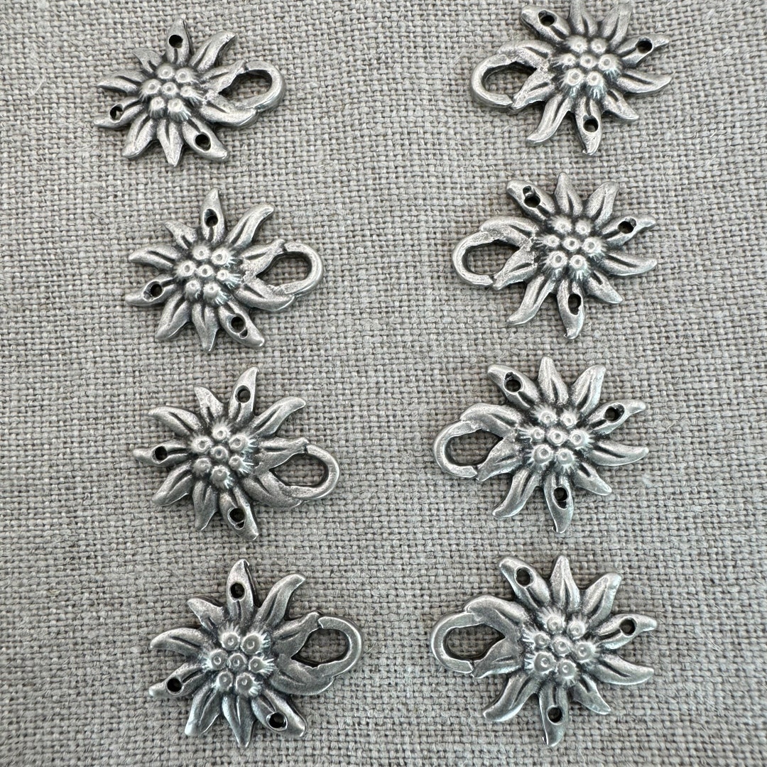 Dirndl Hooks, Dirndl Eyelets, Metal, Silver Colored, Edelweiss, Dirndl ...