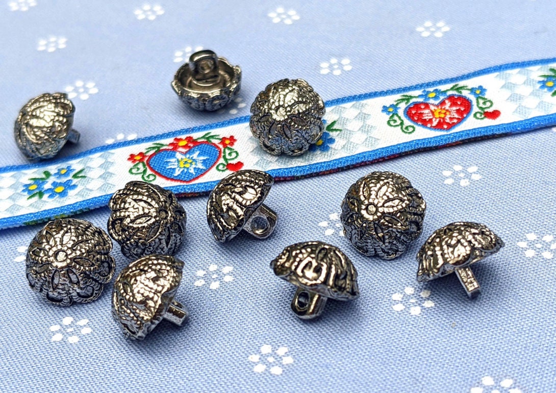 Dirndl Buttons Traditional Costume Buttons Antique Silver-colored 10 Mm ...