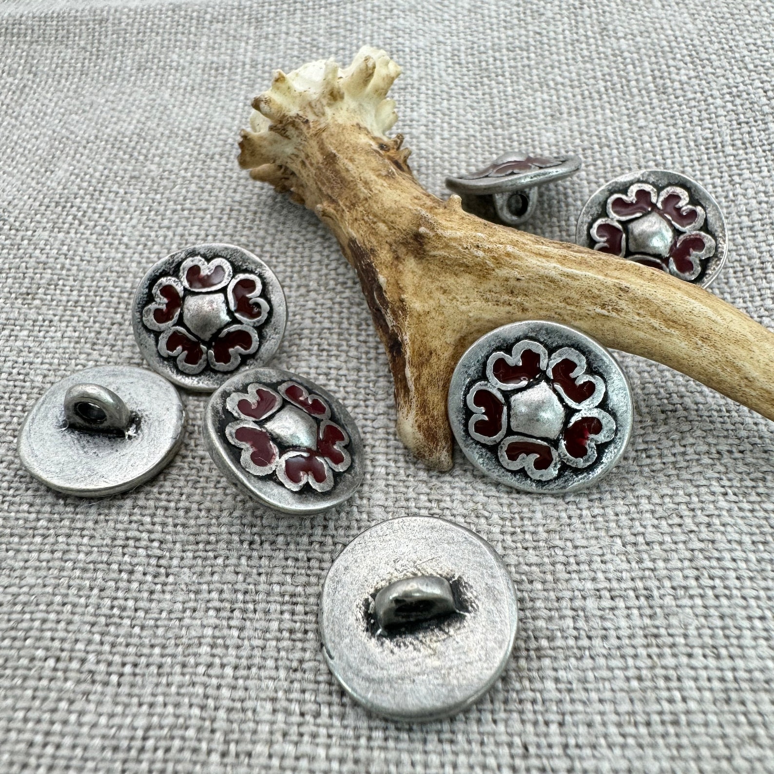 Medieval Buttons, Dirndl Buttons, Metal, Antique Silver Colored, 1,5 Cm ...