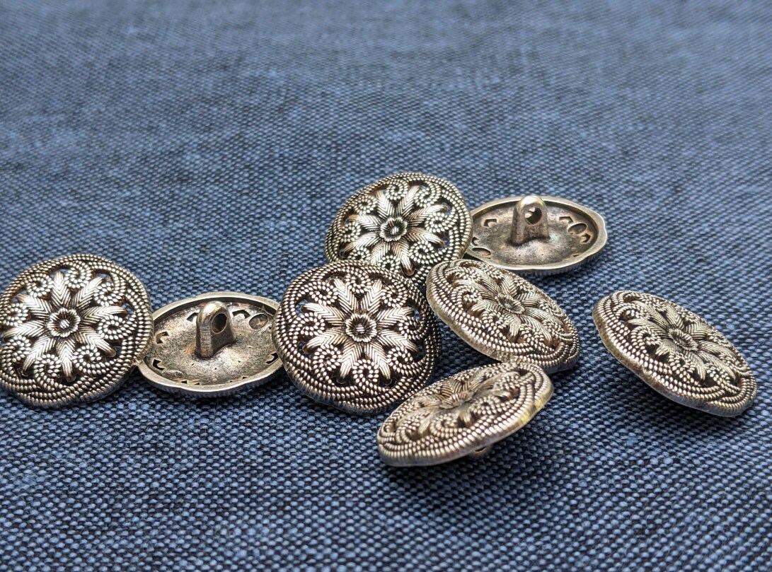 Traditional Dirndl Buttons Metal Antique Silver 2 Cm Gilded - Etsy