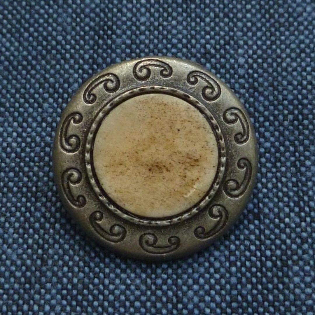 Metal Buttons 2 Pcs. 30 Mm, Alpine Style, Tin Colored, Real Horn ...