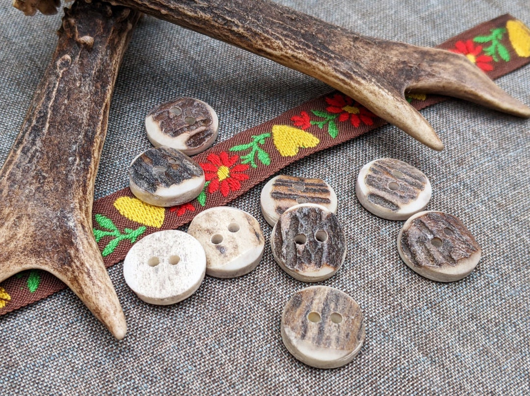 Stag Horn Buttons Dirndl Buttons Traditional Costume Buttons 15 Mm ...