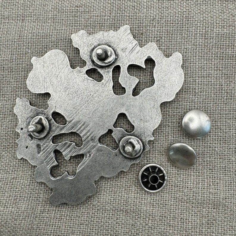 Bavarian Heraldic Rivet, Xxl, Metal, Antique Silver, Bavarian Costume ...