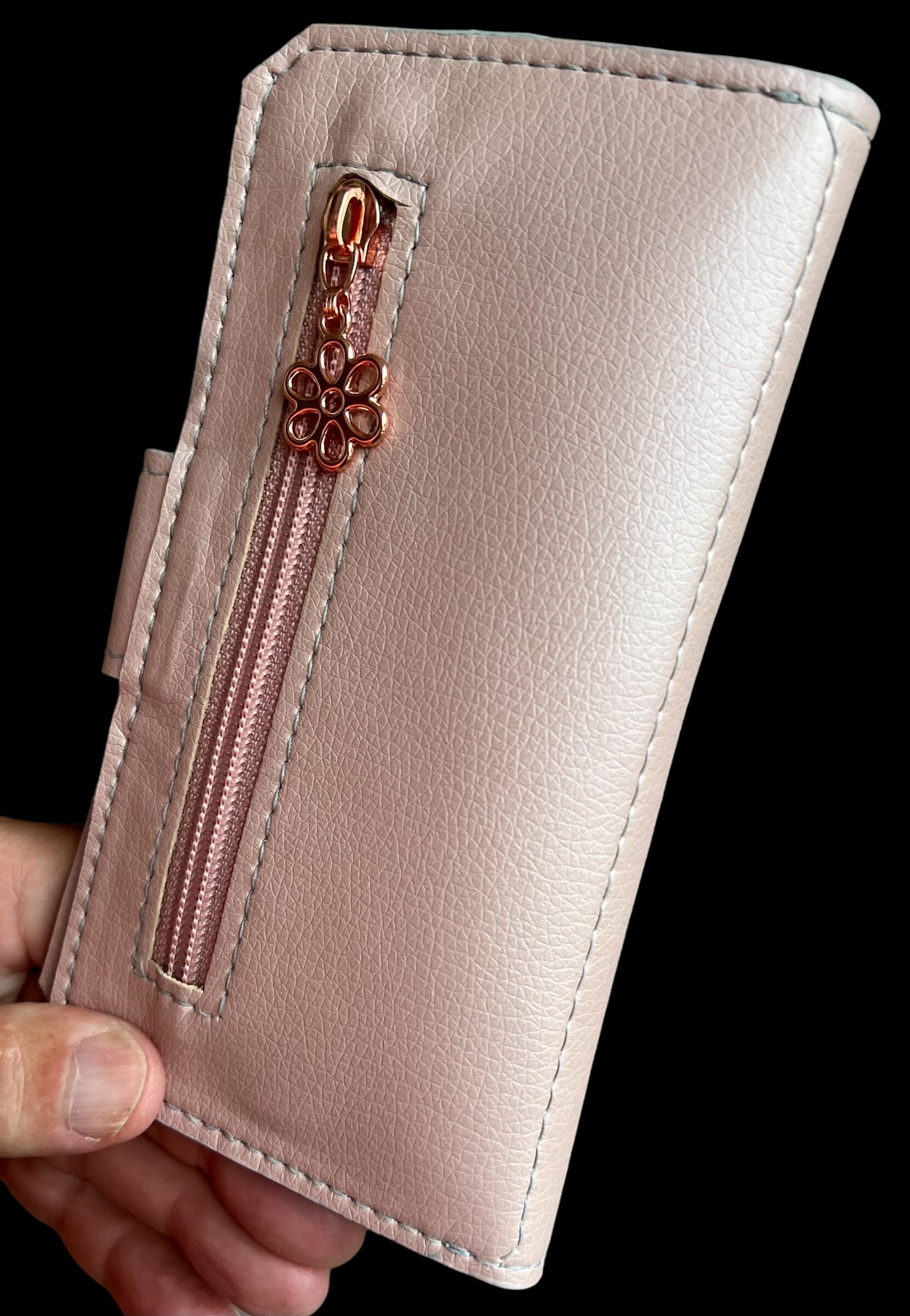 EMBROIDERED Ladies Faux Leather 12 Card Slot Wallet, Faux Leather ...