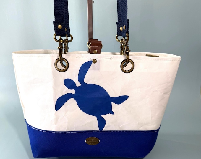 Upcycled Sail and Canvas Bag | Beach Tote Small | Market Bag ...