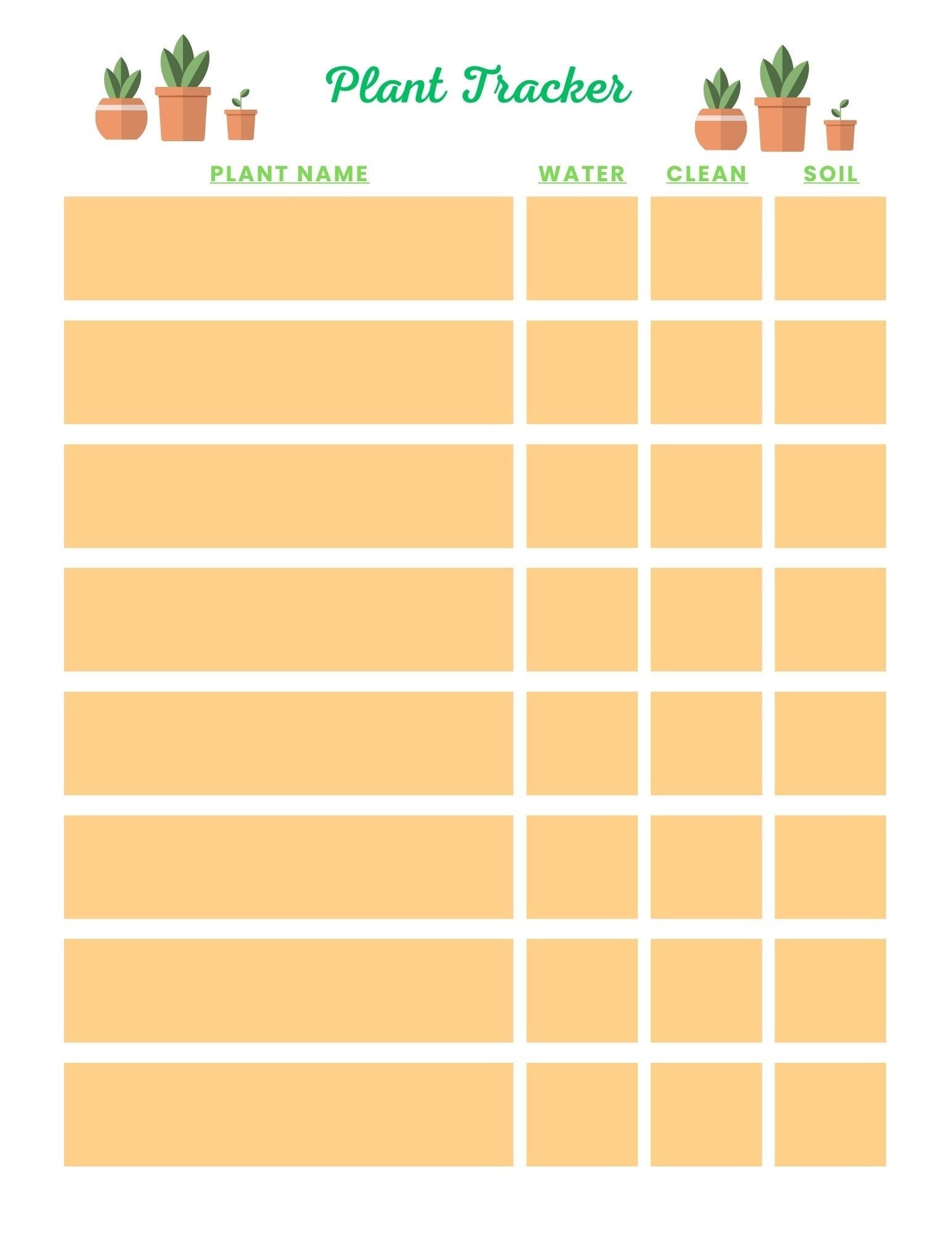 Printable Plant Care Tracker - Etsy