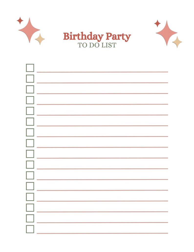 Chic Celebration Checklist: Monochromatic Birthday Party To-do List - Etsy