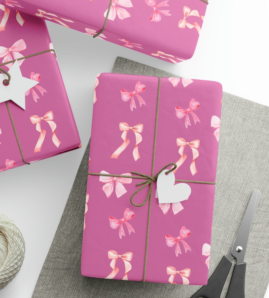 Pretty in Pink Bows Wrapping Paper - Etsy