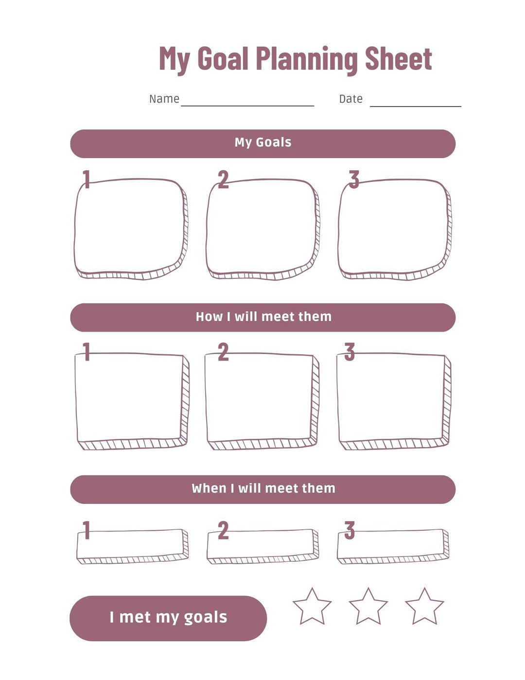 Goal Harmony: Printable Goal Planning Sheet - Etsy