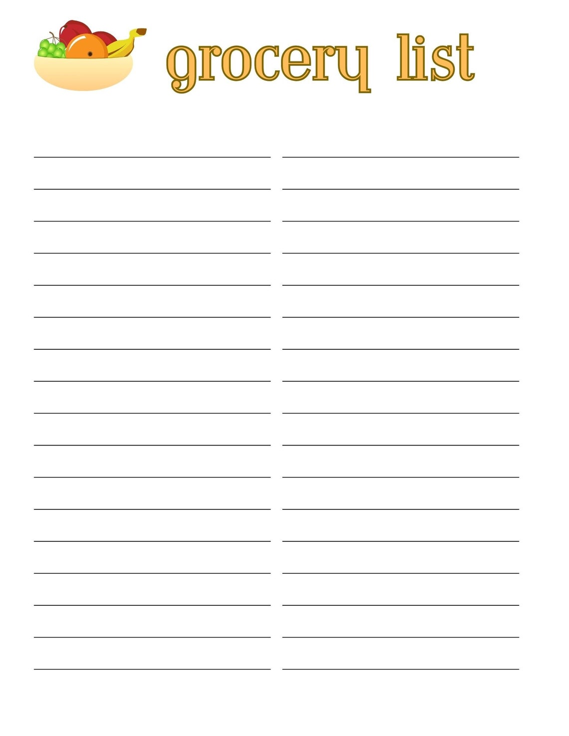 Simplify Your Shopping: Printable Grocery List Template - Etsy