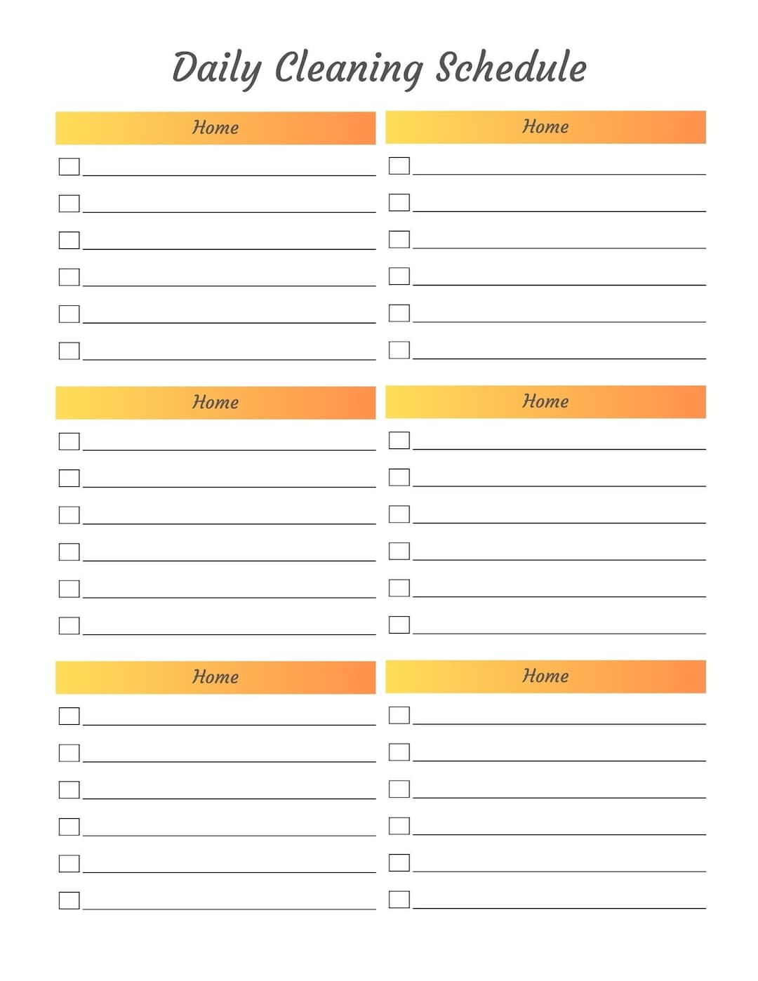 Everyday Clean Bliss: Daily Cleaning Schedule Printable - Etsy
