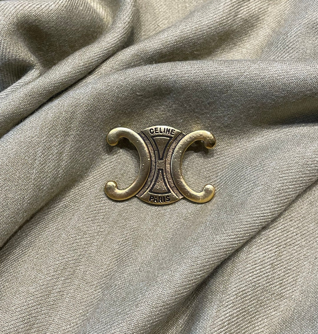 Stunning Vintage Celine Gold Tone Brooch - Etsy