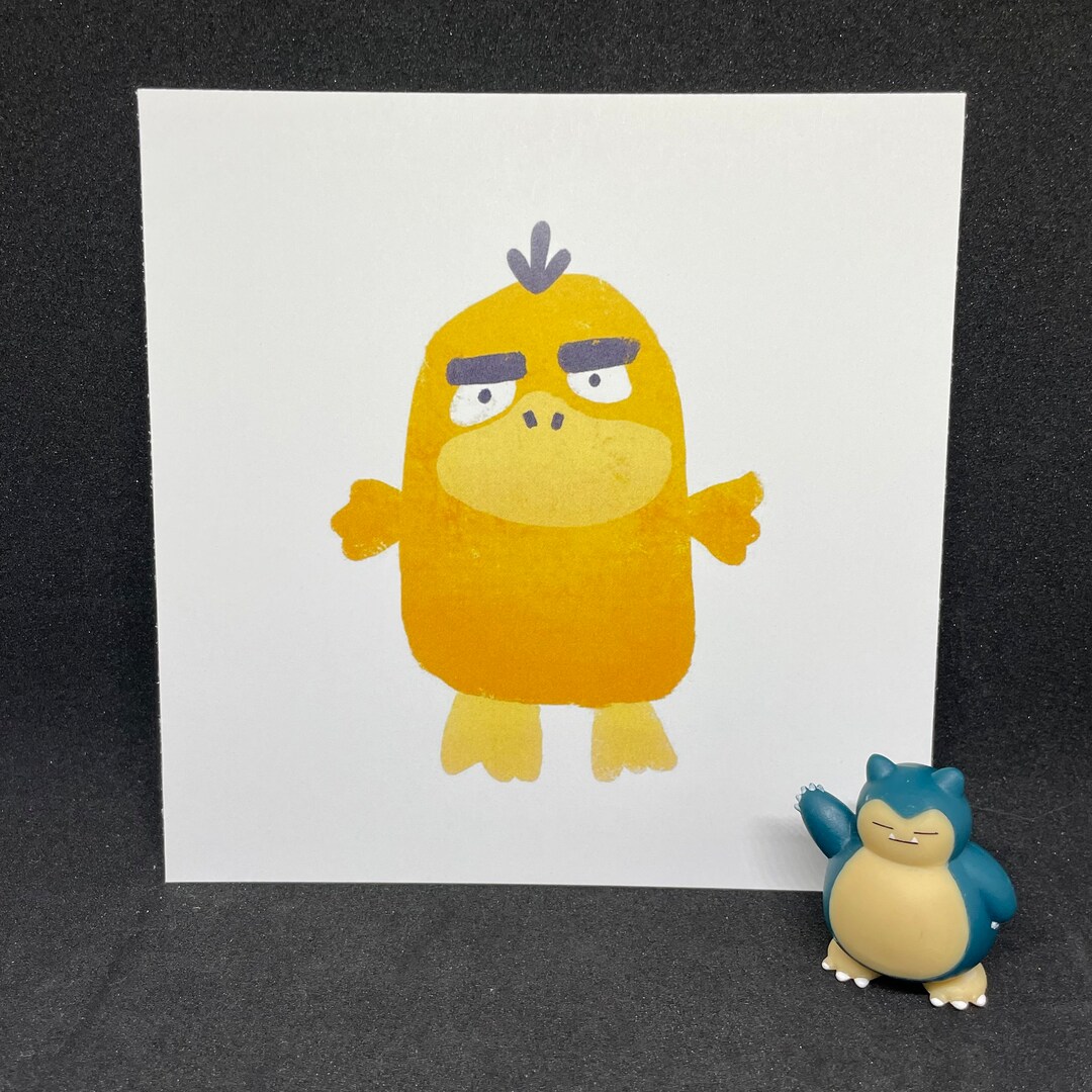 Psyduck With Eyebrows Art Print 5x5 - Etsy
