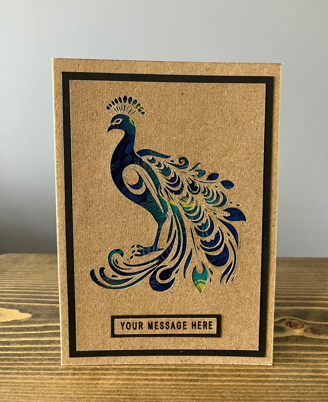 Peacock Papercraft Greeting Card, Handmade, Personalised - Etsy