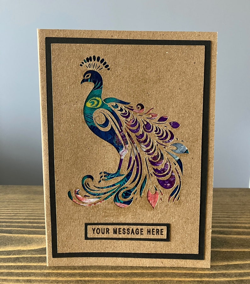 Peacock Papercraft Greeting Card, Handmade, Personalised - Etsy