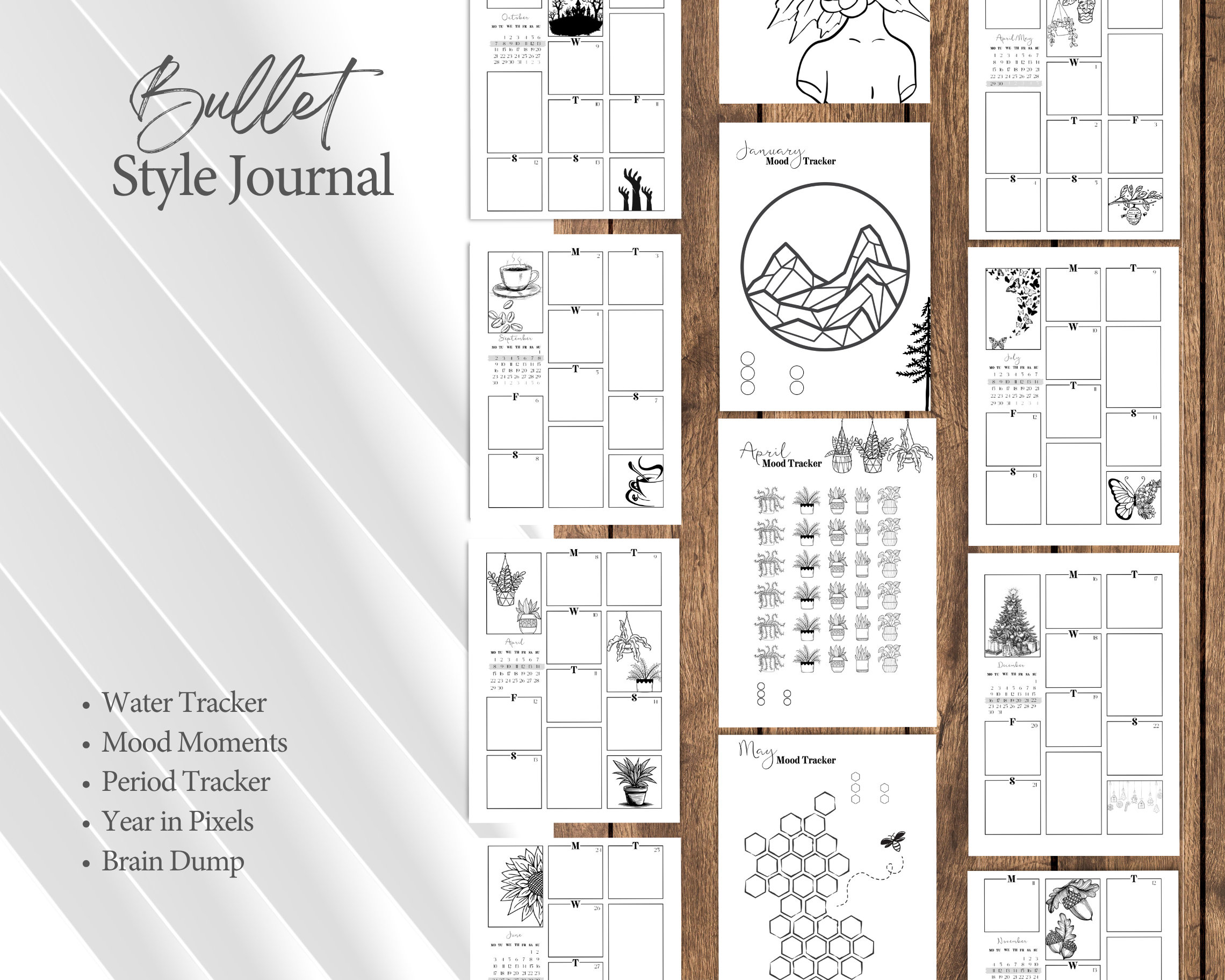 2024 Bullet Style Journal Printable Pre-made Bullet Style Journal ...