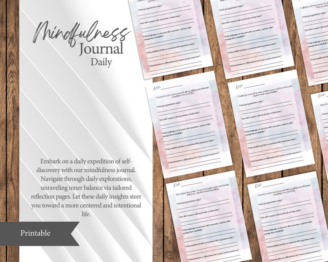 Daily Mindfulness Journal, Mental Health Planner, Challenge Planner ...