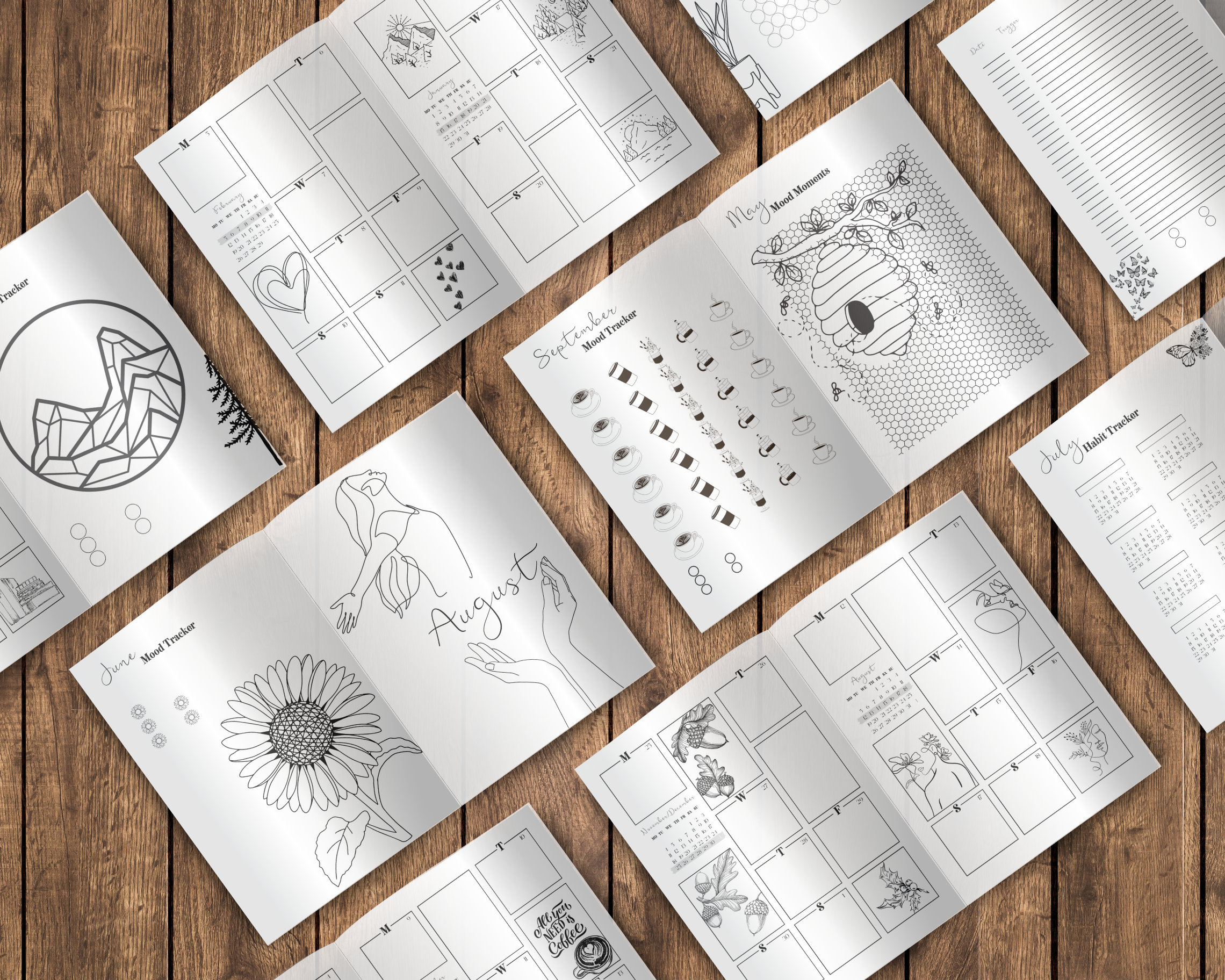 2024 Bullet Style Journal Printable Pre-made Bullet Style Journal ...