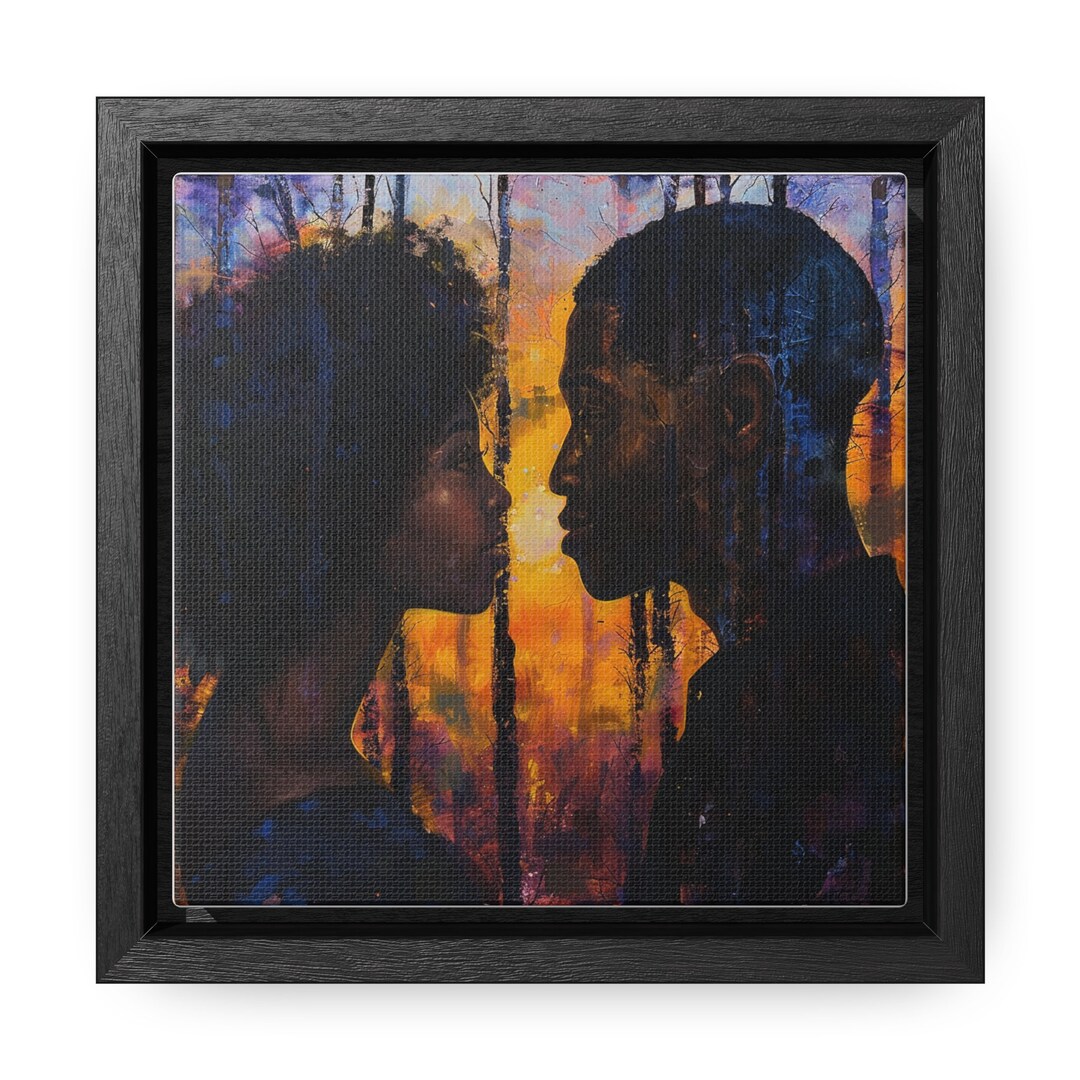Young Black Couple in Quiet Deep Love in the Woods. Square Frame - Etsy