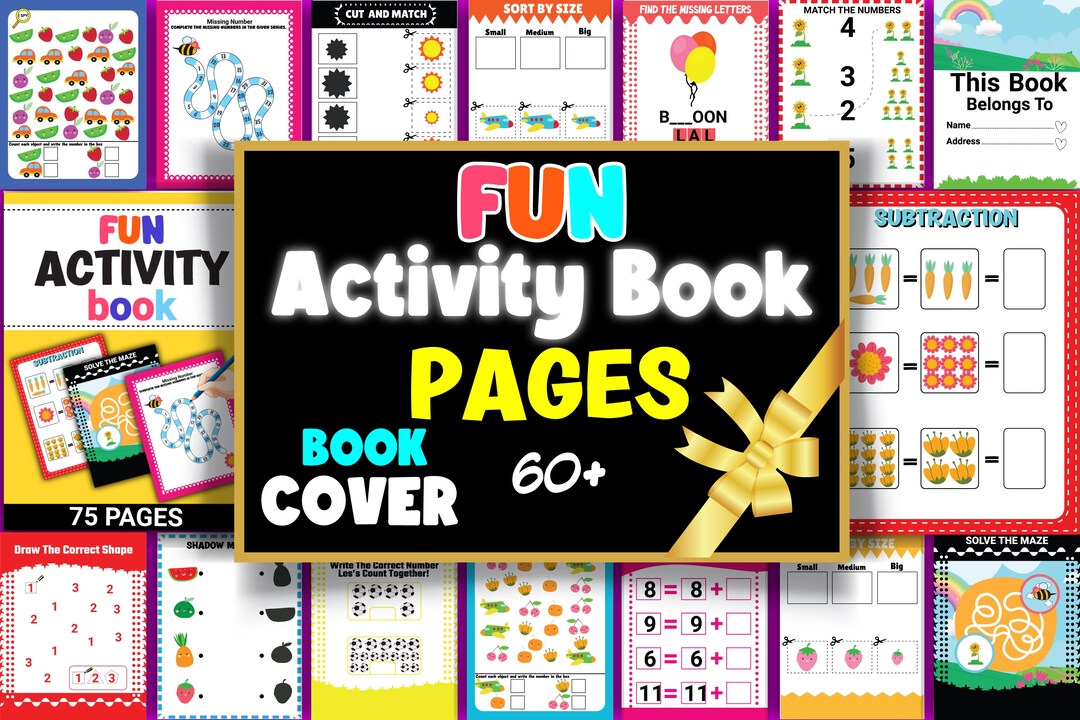 Kids Digital Activity Pack 60+ Pages, Children's Educational Worksheets ...