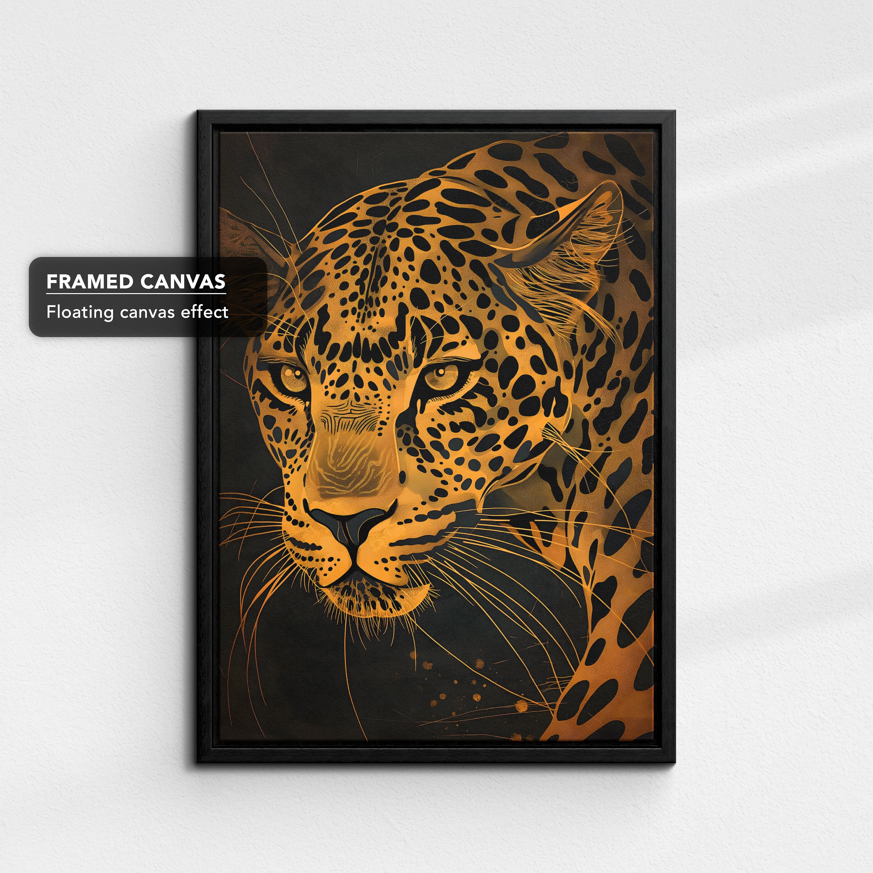 Cheetah Abstract Oil Painting Framed Poster Print or Framed Canvas Wall ...