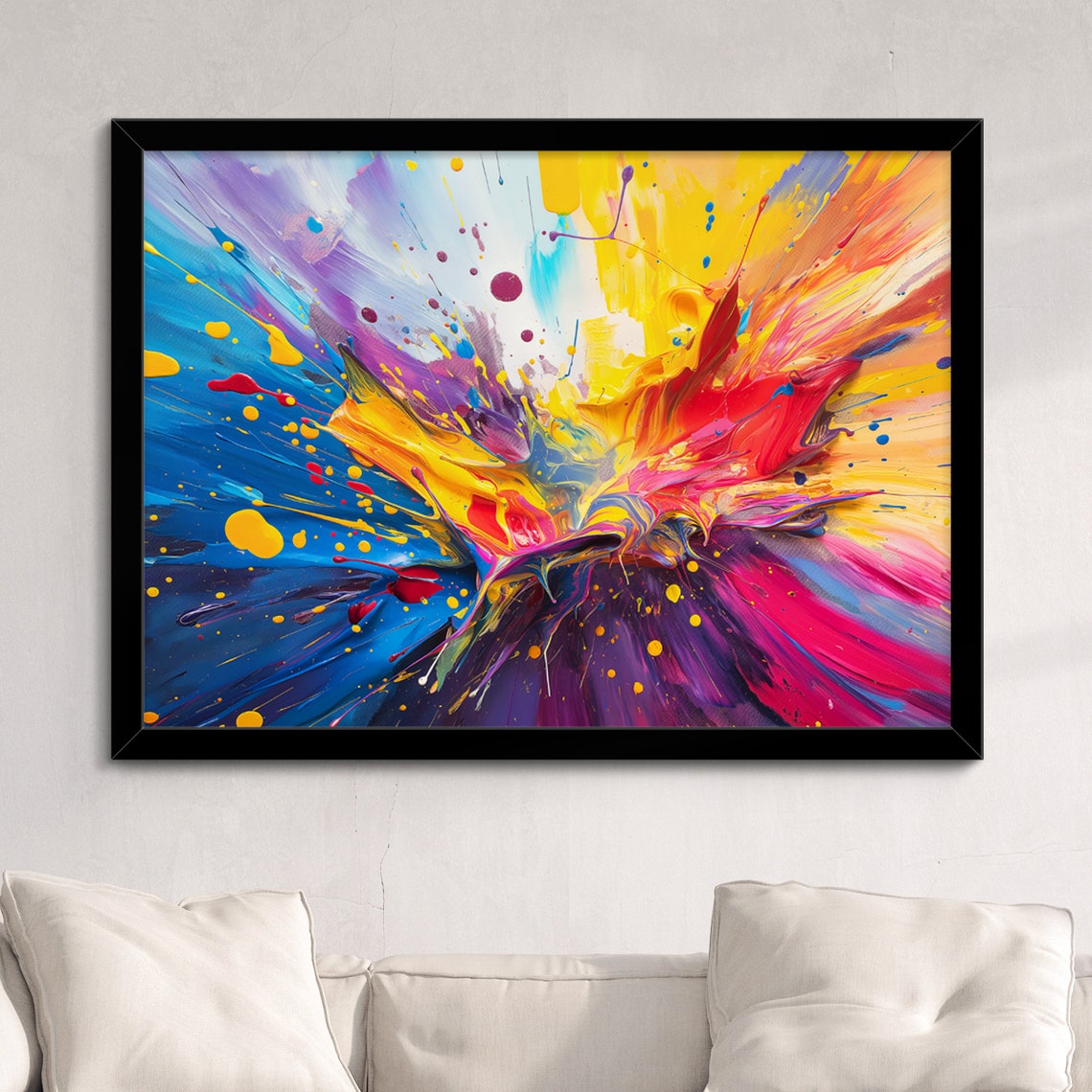Paint Brush Splat Contemporary Abstract Oil Painting Strokes Style Wall ...