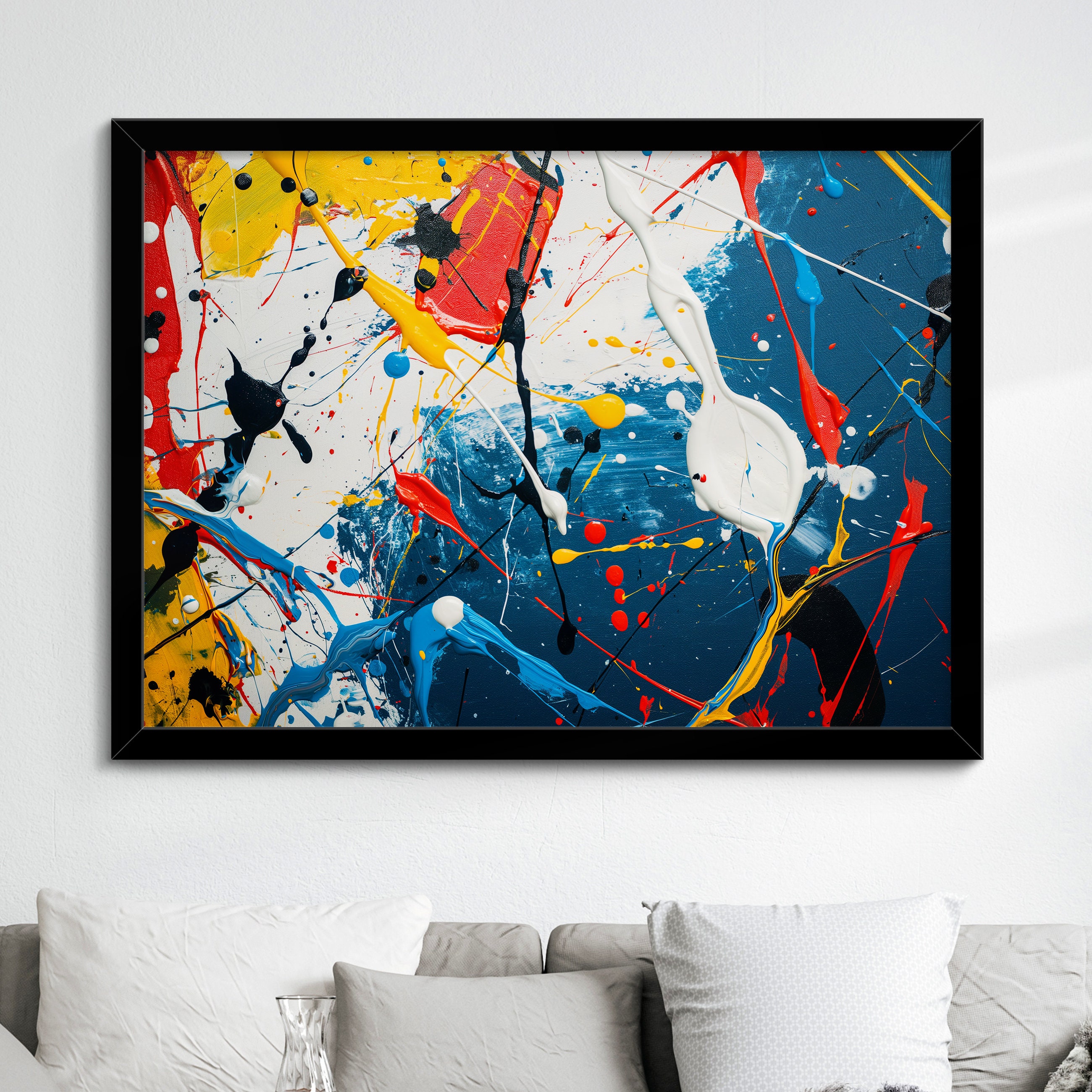 Paint Splash Splatter Abstract Painting Framed Poster Print & Framed ...