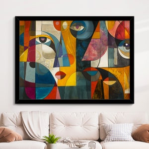Face Shape Art Contemporary Abstract Oil Painting Strokes Style Wall ...