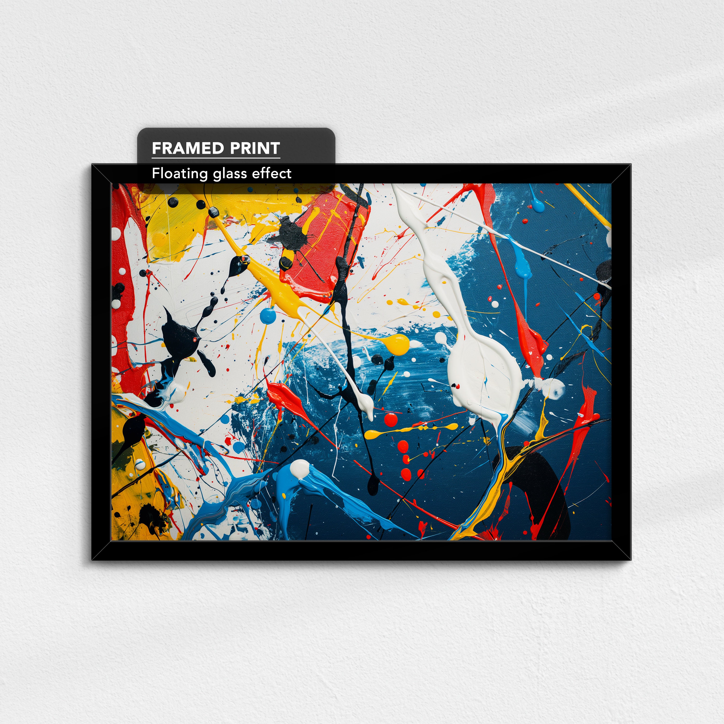 Paint Splash Splatter Abstract Painting Framed Poster Print & Framed ...