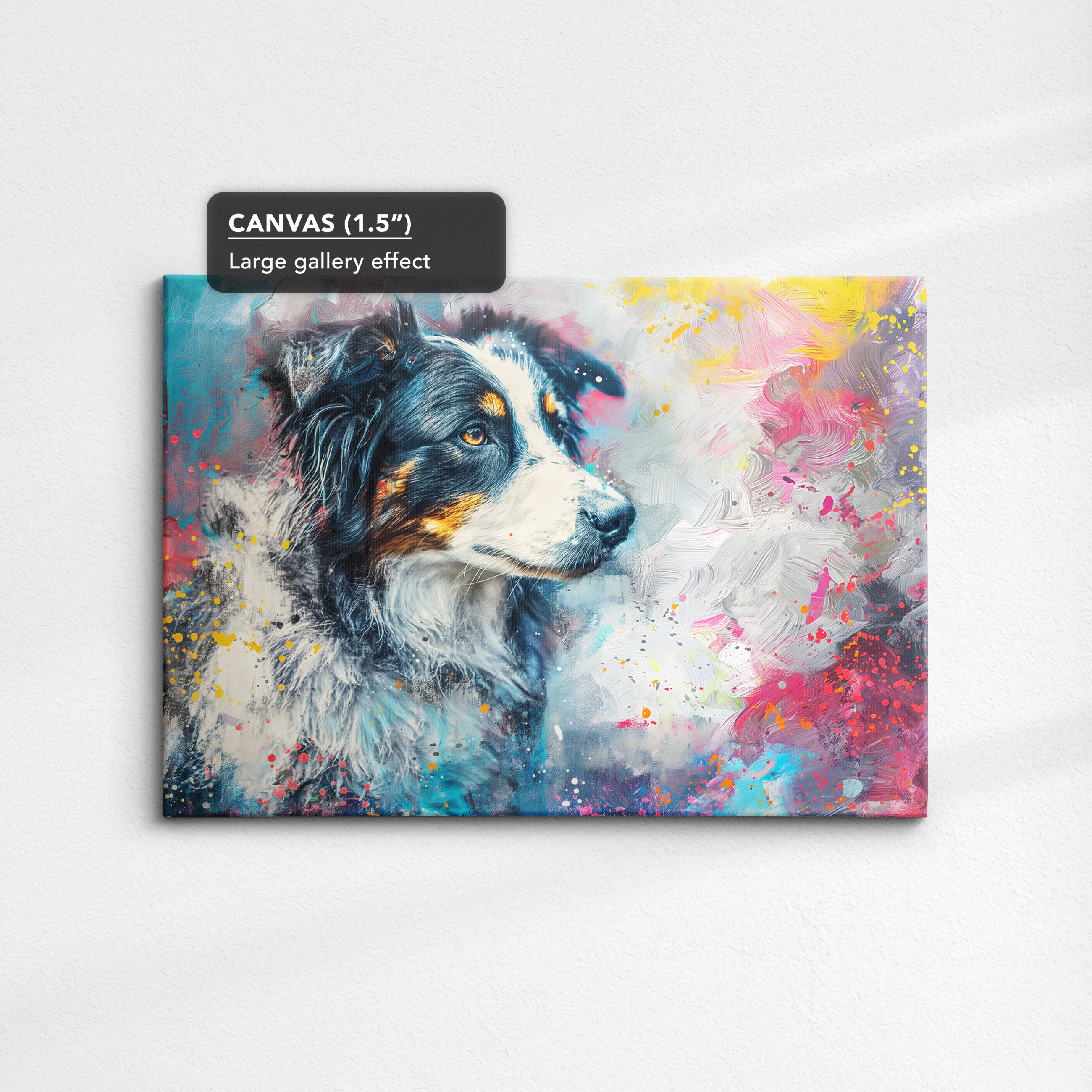 Colorful Shepherd Dog Abstract Dog Pet Art Oil Painting Framed Poster ...