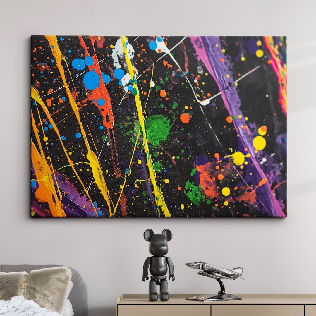 Paint Splash Splatter Abstract Painting Framed Poster Print & Framed ...