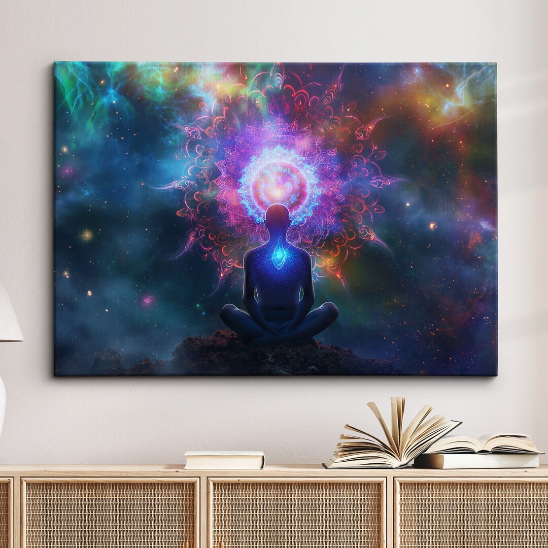 Chakra Meditation Art Spiritual Energy Abstract Painting Framed Poster ...