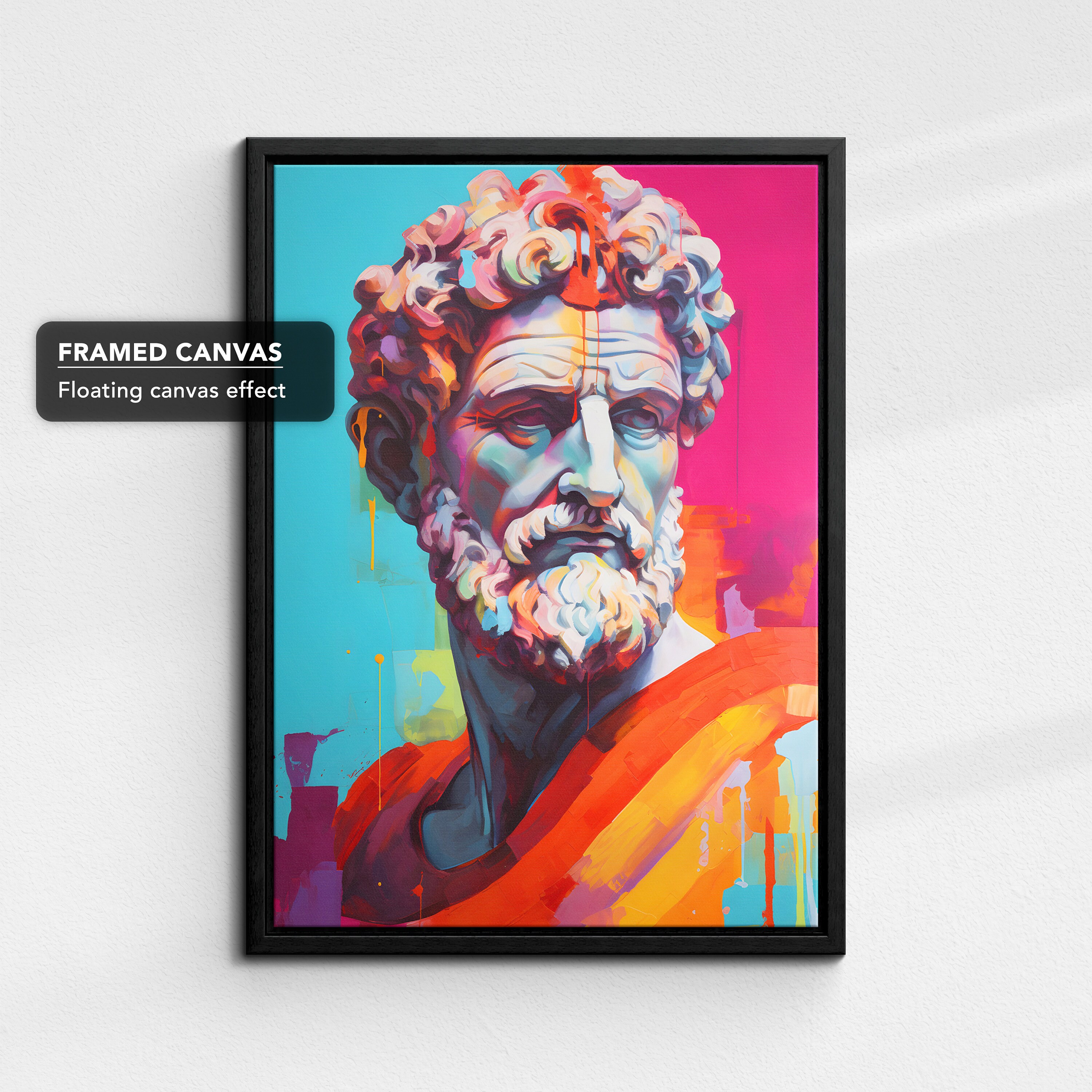 Vibrant Marcus Aurelius Roman Stoic Philosopher Oil Painting Framed ...