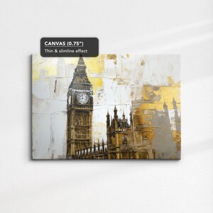 Big Ben Gold London City Landmark Abstract Oil Painting Framed Poster ...