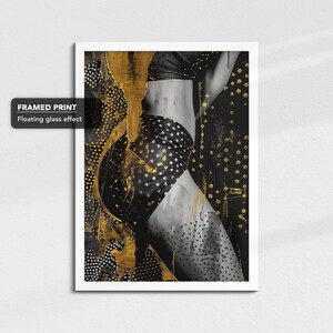 Dancing Lady Gold Dripping Painting Framed Poster Print or Framed ...
