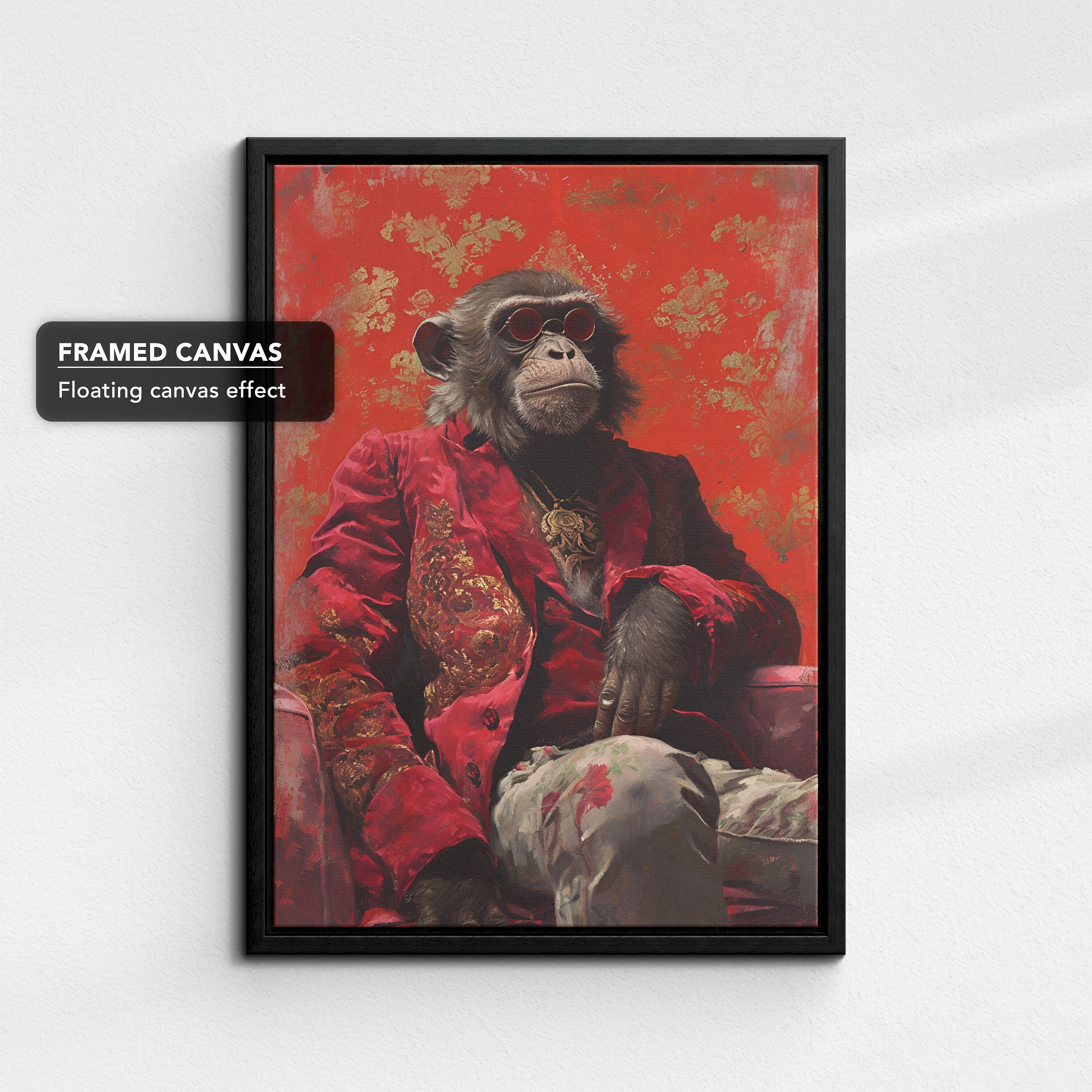 Monkey in a Suit Animal Painting Framed Poster Print or Framed Canvas ...