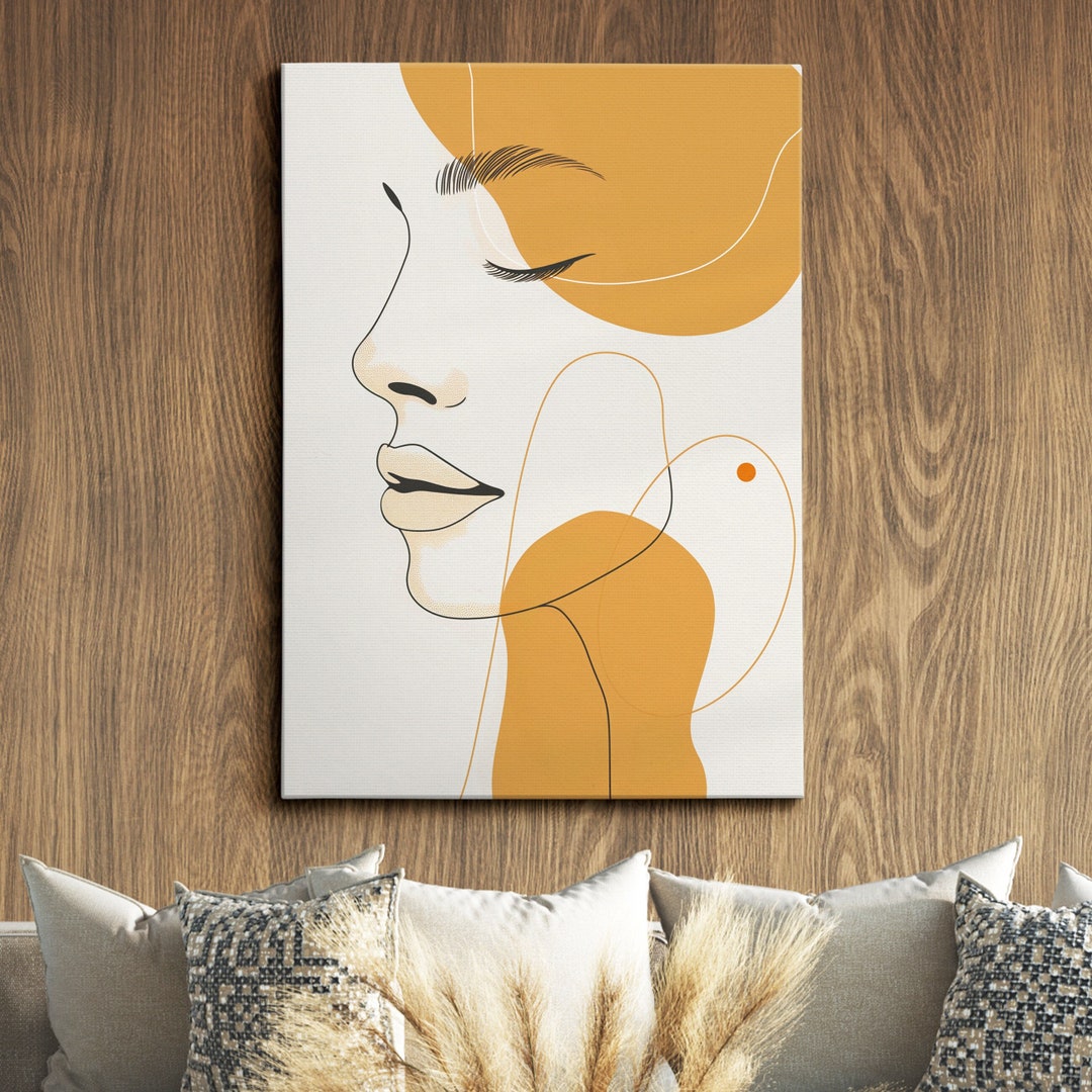 Line Art Woman Abstract Oil Painting Framed Poster Print & Framed ...