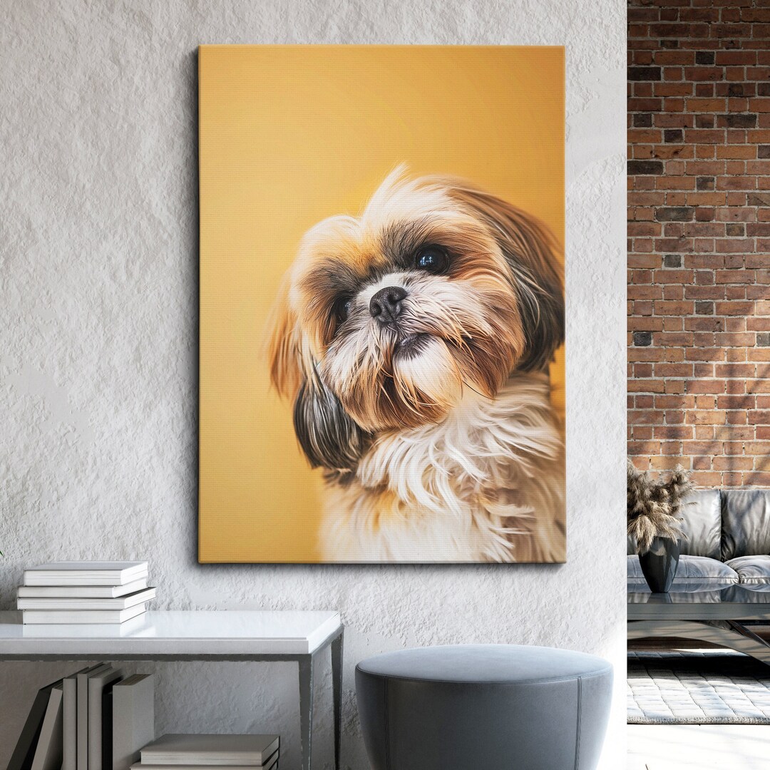Shih Tzu 5 Dog Framed Poster Print Framed Canvas Wall Decor Art Bedroom ...