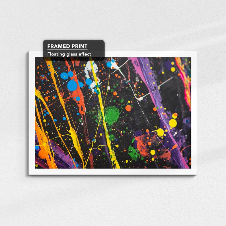 Paint Splash Splatter Abstract Painting Framed Poster Print & Framed ...