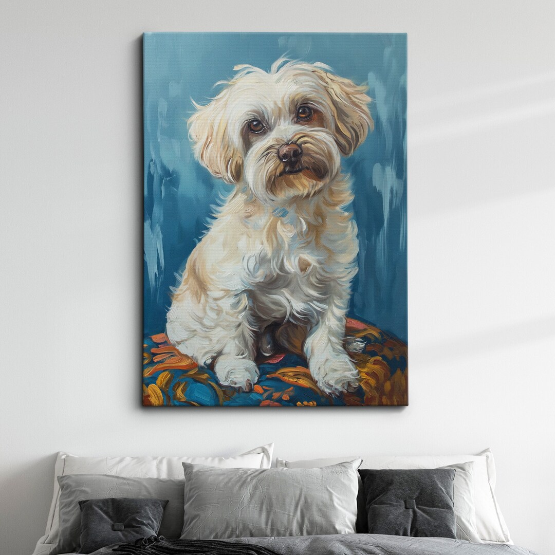 Cockapoo Sat on A Stall Framed Poster Print & Framed Canvas Wall Decor ...